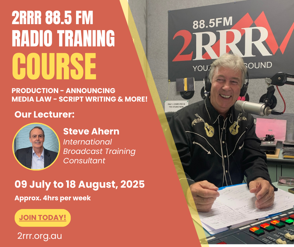 2RRR's Radio Training Course is back for 2025! - 2RRR Ryde Regional Radio
